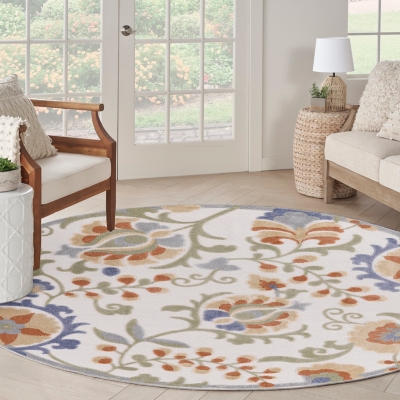 Click here for Nourison Home Splash 710X Round Leafy Vines Indoor... prices
