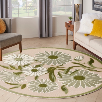 Click here for Nourison Home Splash 710 X Round Daisy Floral Indo... prices