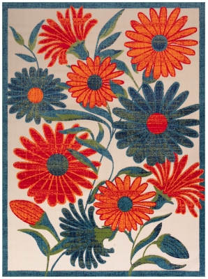 Nourison Home Splash 9' X 12' Daisy Floral Indoor/Outdoor Area Rug | Ashley
