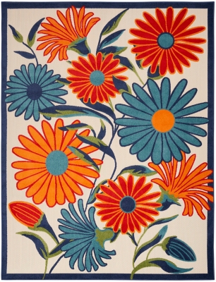 Nourison Home Splash 9' X 12' Daisy Floral Area Rug | Ashley
