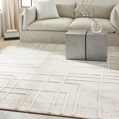 Click here for Calvin Klein Impressions 53 x 73 Area Rug  Ivory prices