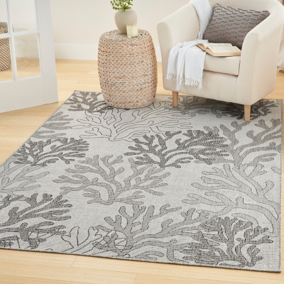 Click here for Nourison Home Coral Reef 4 x 6 Area Rug  Gray prices