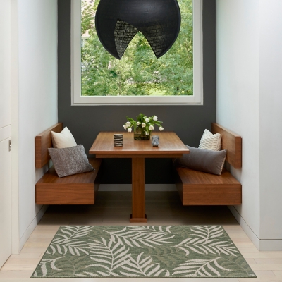 Click here for Nourison Home Tropical 3 x 5 Area Rug  Green/Ivory prices