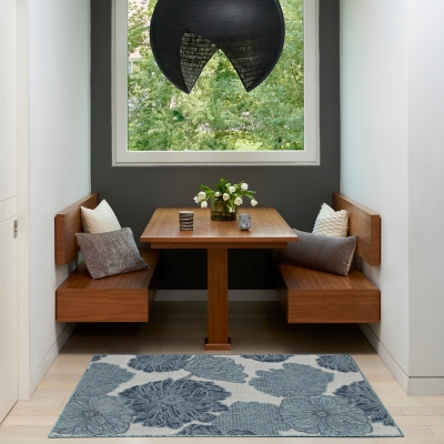 Click here for Nourison Home Floral 3 x 5 Area Rug  Blue prices