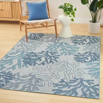 Click here for Nourison Home Coral Reef 6 x 9 Area Rug  Blue prices