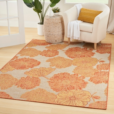 Click here for Nourison Home Floral 5 x 7 Area Rug  Coral prices