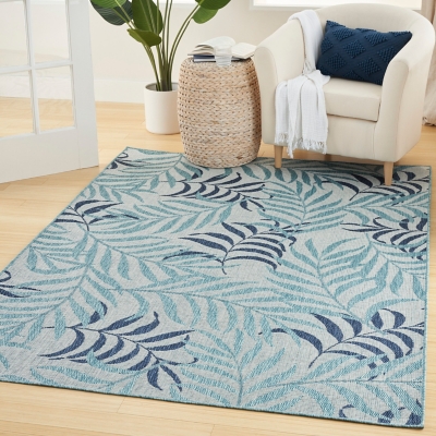 Click here for Nourison Home Tropical 4 x 6 Area Rug  Blue prices