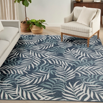 Click here for Nourison Home Tropical 8 x 10 Area Rug  Navy prices