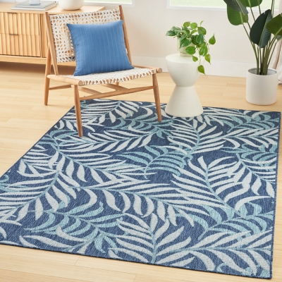 Click here for Nourison Home Tropical 6 x 9 Area Rug  Navy prices