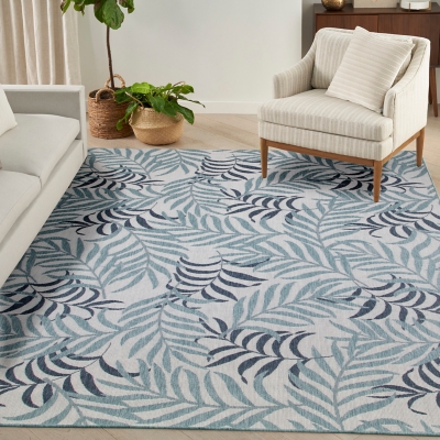Click here for Nourison Home Tropical 8 x 10 Area Rug  Blue prices