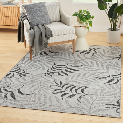 Click here for Nourison Home Tropical 6 x 9 Area Rug  Gray prices