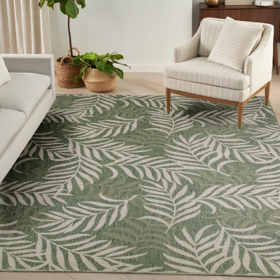 Click here for Nourison Home Tropical 8 x 10 Area Rug  Green/Ivor... prices