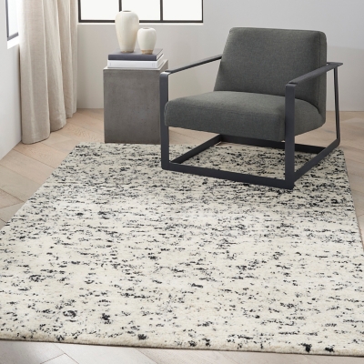 Click here for Calvin Klein Billows 53 x 73 Area Rug  Ivory/Black prices