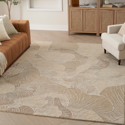 Click here for Nourison Home Avra 79 x 99 Area Rug  Taupe prices