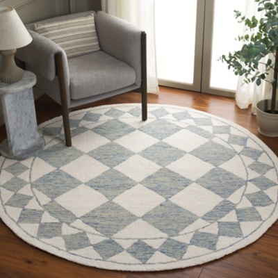 Click here for Safavieh Ebony 6 x 6 Round Area Rug  Blue/Ivory prices
