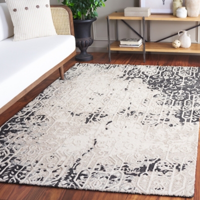 Click here for Safavieh Ebony 6 x 6 Square Area Rug  Black/Ivory prices