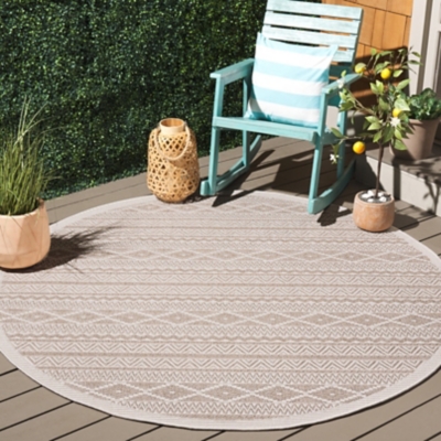 Click here for Safavieh Wicker 6 7 x 6 7 Round Area Rug  Ivory/Be... prices