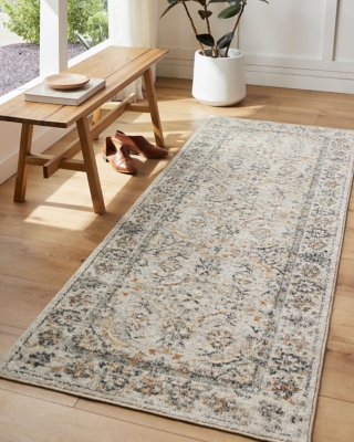 Click here for Livabliss Beckham Bordered 27 x 73 Area Rug  Brown prices