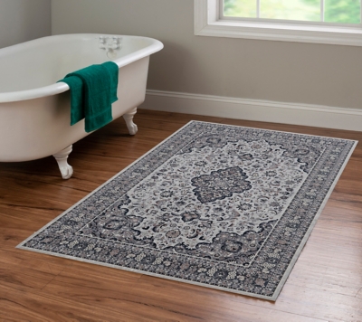 Click here for Linon Emerald Barton 33 x 5 Area Rug  Cream/Blue prices
