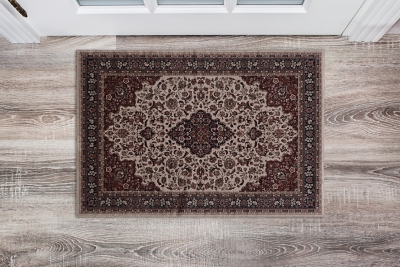 Click here for Linon Emerald Barton 22 x 32 Area Rug  Cream/Red prices