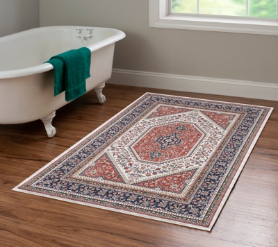 Click here for Linon Emerald Bayer 33 x 5 Area Rug  Red prices