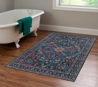 Click here for Linon Emerald Grenier 33 x 5 Area Rug  Navy prices