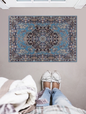 Click here for Linon Emerald Martin 22 x 32 Area Rug  Blue prices