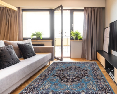 Click here for Linon Emerald Martin 67 x 97 Area Rug  Blue prices