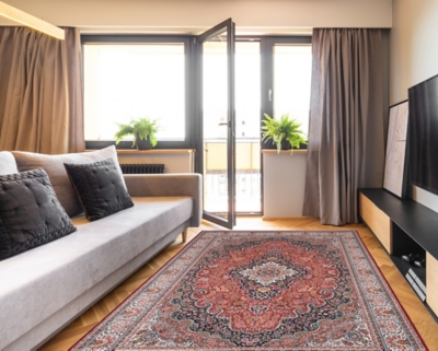 Click here for Linon Emerald Sanlin 67 x 97 Area Rug  Red prices