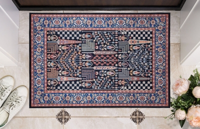 Click here for Linon Emerald Tenley 22 x 32 Area Rug  Navy prices