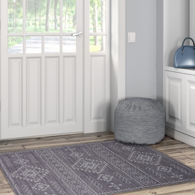 Click here for Linon Oakland Ivan 3 x 5 Area Rug  Gray prices