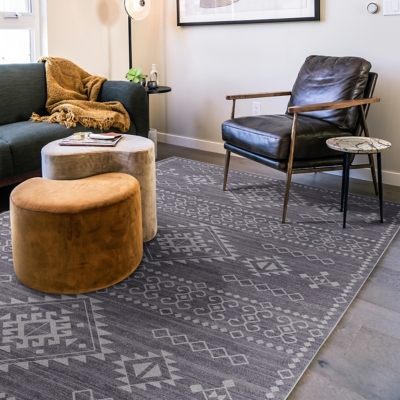 Click here for Linon Oakland Ivan 8 x 10 Area Rug  Gray prices