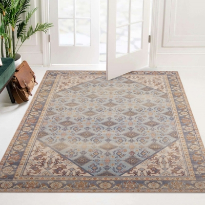 Click here for Linon Oakland Wesley 5 x 7 Area Rug  Blue prices