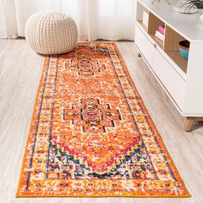 Click here for Jonathan Y Brooklyn 2 x 8 Runner Rug  Orange/Blue prices