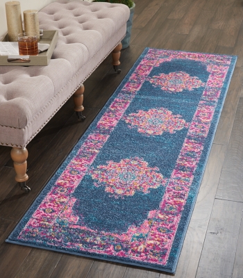 Click here for Nourison Home Passion 22 x 10 Runner Rug  Blue prices