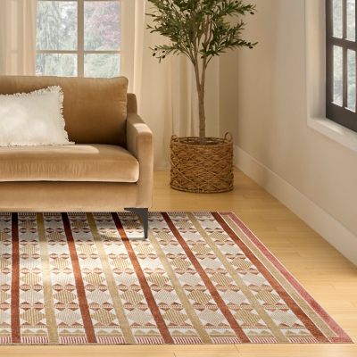Click here for Nourison Home Nordic Diamond 8 x 10 Area Rug  Rust prices