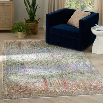 Click here for Nourison Harmony 5 x 8 Botanical Area Rug  Blue/Mu... prices