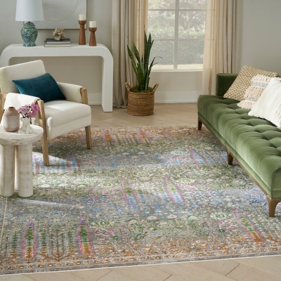 Click here for Nourison Harmony 8 x 10 Botanical Area Rug  Blue/M... prices
