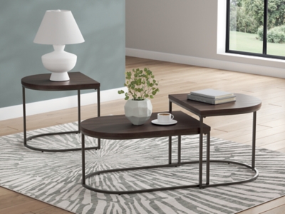 Click here for Vanmore Table (Set of 3)  Dark Brown prices