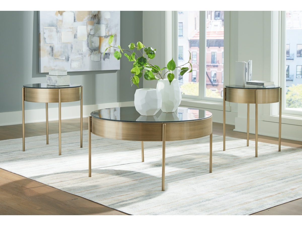 Ashley furniture glass coffee table set store