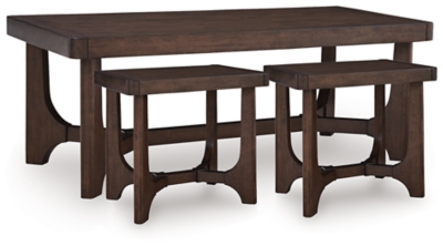 Click here for Korestone Coffee Table with 2 End Tables  Dark Bro... prices