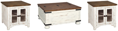 Click here for Wystfield Coffee Table with 2 End Tables  White/Br... prices
