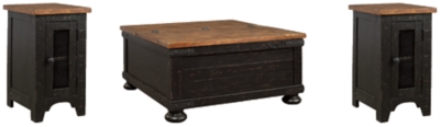 Click here for Valebeck Coffee Table with 2 End Tables  Black/Bro... prices