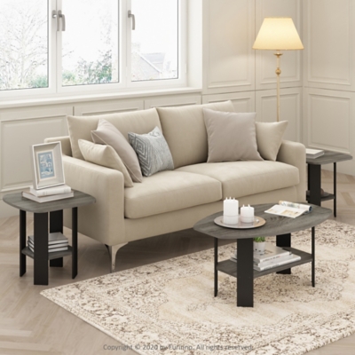 Click here for Simple Design End Table Set  French Oak Gray/Black prices