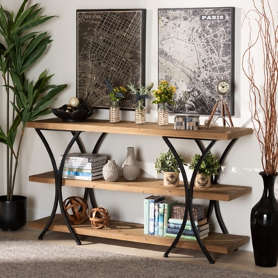 Click here for Baxton Studio Terrell Console Table  Brown/Black prices