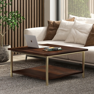 Click here for Simpli Home Skyler Coffee Table  Dark Brown/Gold prices