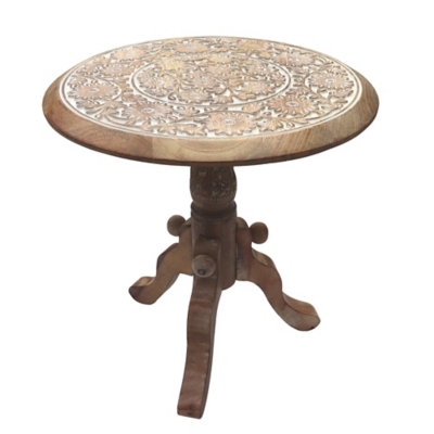 Click here for The Urban Port Carved Side Table  Brown prices