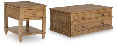 Click here for Sharlance Coffee Table with 1 End Table  Light Bro... prices
