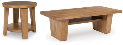 Click here for Kristiland Coffee Table with 1 End Table  Light Br... prices