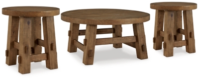 Click here for Mackifeld Coffee Table with 2 End Tables  Warm Bro... prices